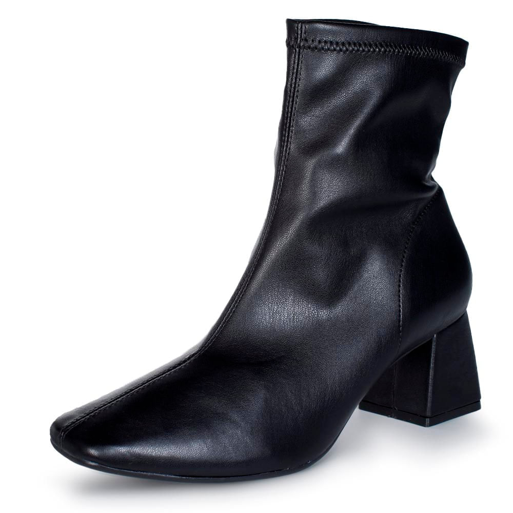 Bota Cano Baixo Bebecê Simple Preto Feminino