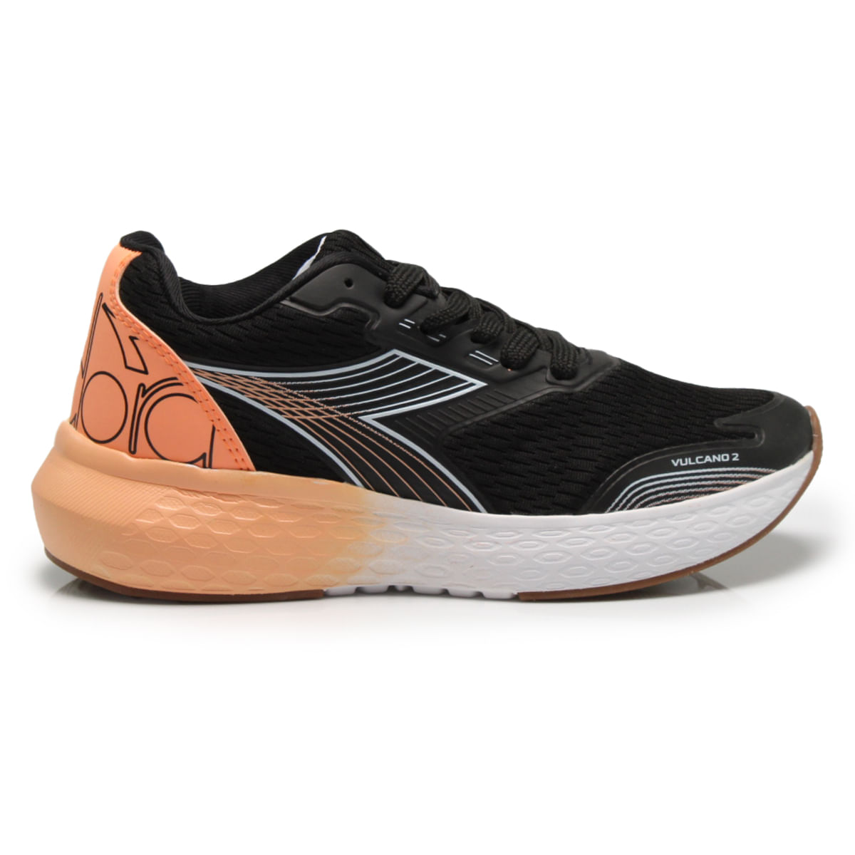 Tênis Diadora Vulcano II Preto e Rosa Feminino | Gaston