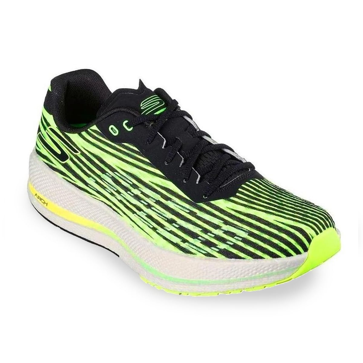 Tênis Skechers Go Run Razor 4 Masculino Preto e Verde Limão