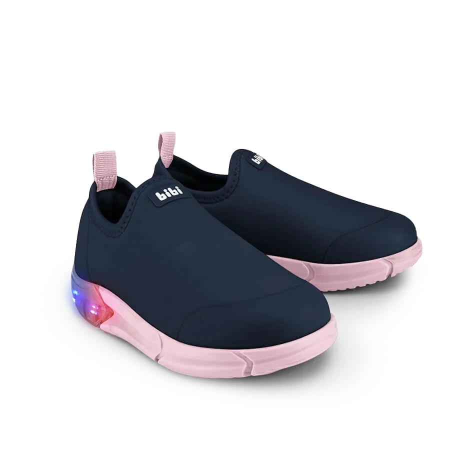 Tênis Azul Naval Bibi Led Space Infantil | Gaston