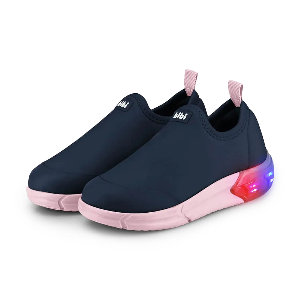 Tênis Azul Naval Bibi Led Space Infantil | Gaston