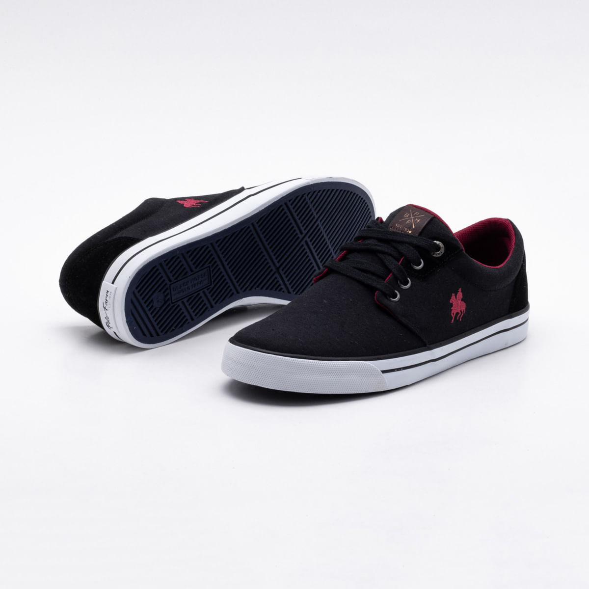 Tênis Polo Farm BHPF Preto Masculino Preto e Vinho - Gaston | Gaston