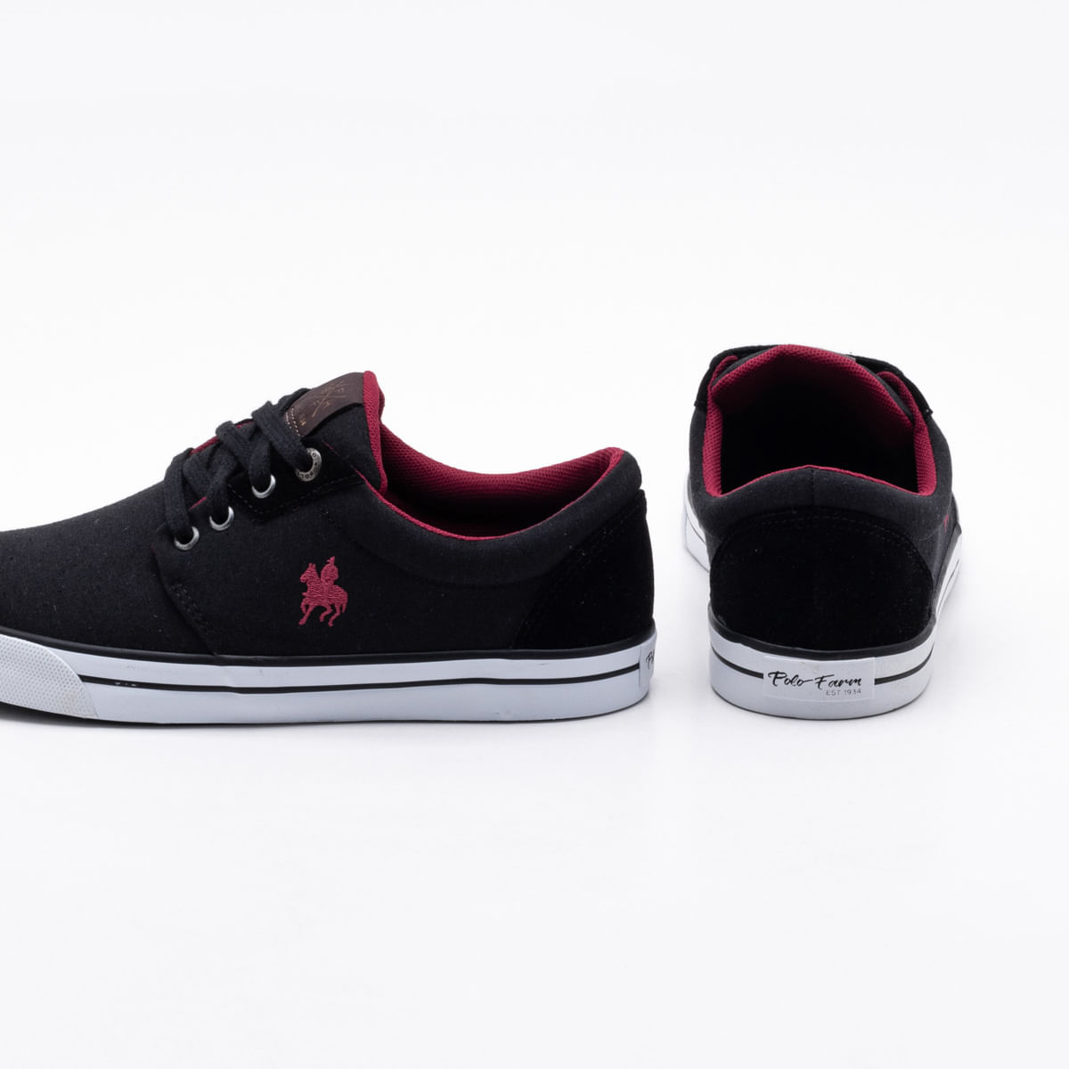 Tênis Polo Farm BHPF Preto Masculino Preto e Vinho - Gaston | Gaston
