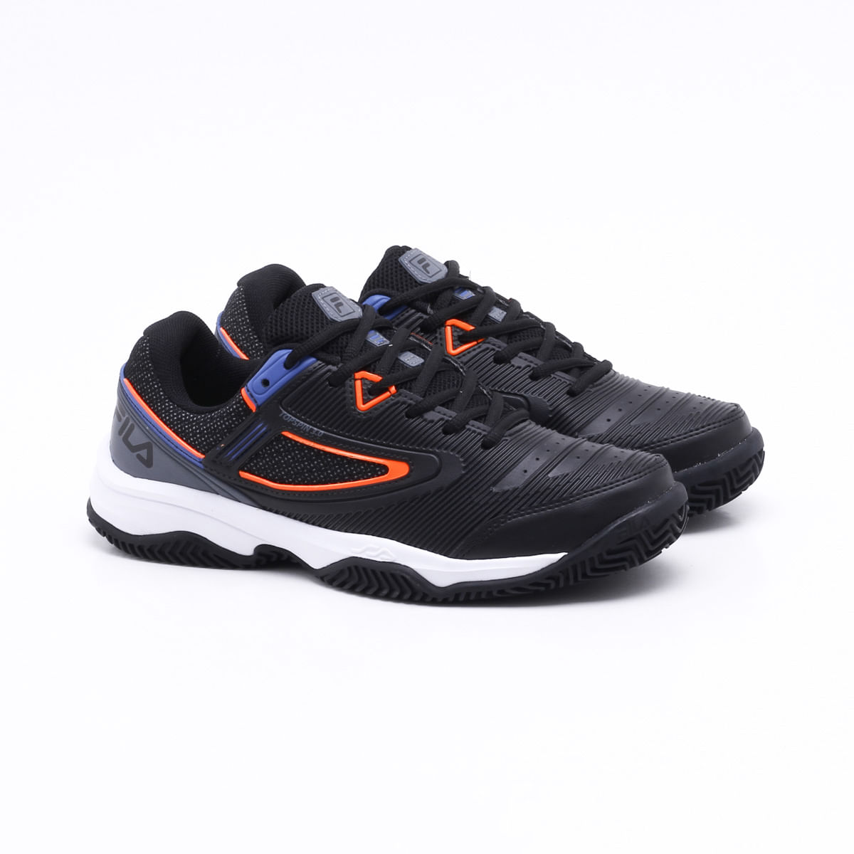 Tênis Fila Topsin 3.0 Clay Preto Masculino Preto e Coral - Gaston | Gaston